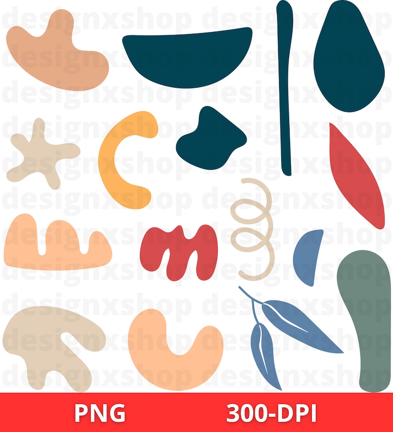 Abstract Shapes Clipart Bundle, Abstract Shapes SVG Bundle, Conceptual ...