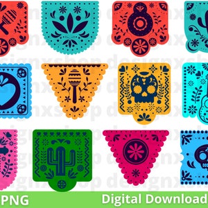 Papel Picado SVG PNG, Fiesta Banner Clipart, Cinco De Mayo Clipart ...
