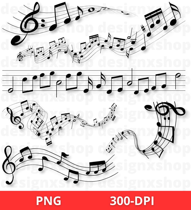 Music Notes SVG, Guitar Note Svg, Musical Notes Clipart, Music Symbols ...
