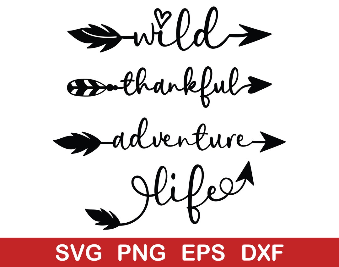 Palabras de flecha Svg Flecha svg Escritura Svg Aventura - Etsy México
