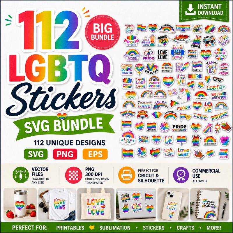 Printable Pride Stickers - Etsy