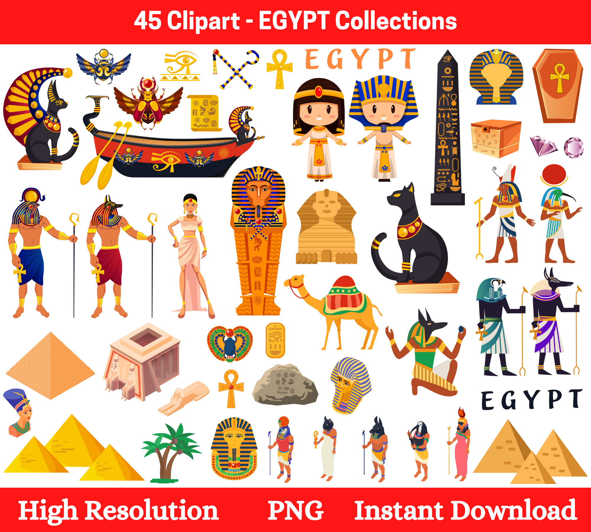 Egypt Clipart Ancient Egypt Clipart Travel Clipart Africa - Etsy