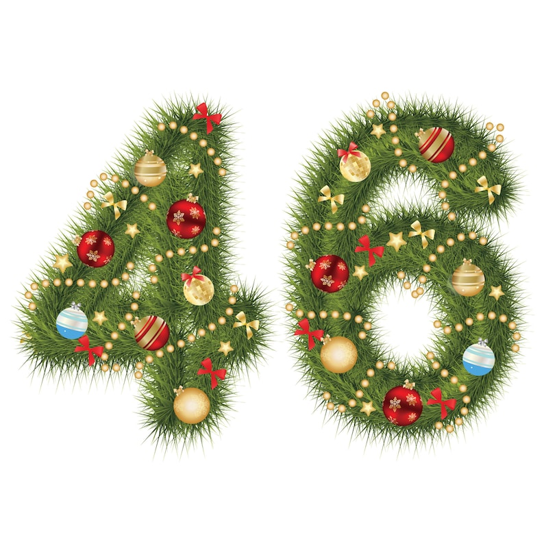 Christmas Numbers Clipart, Christmas Letters, Fonts, Alphabet, SVG, PNG ...