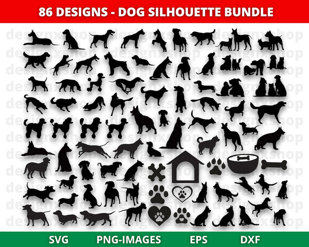 DOG SVG Bundle | Dogs Silhouette | Dog Breed Silhouette | Dogs Clipart ...