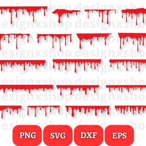 Blood Drips SVG PNG Mega Bundle, Dripping Blood SVG, Blood Svg ...