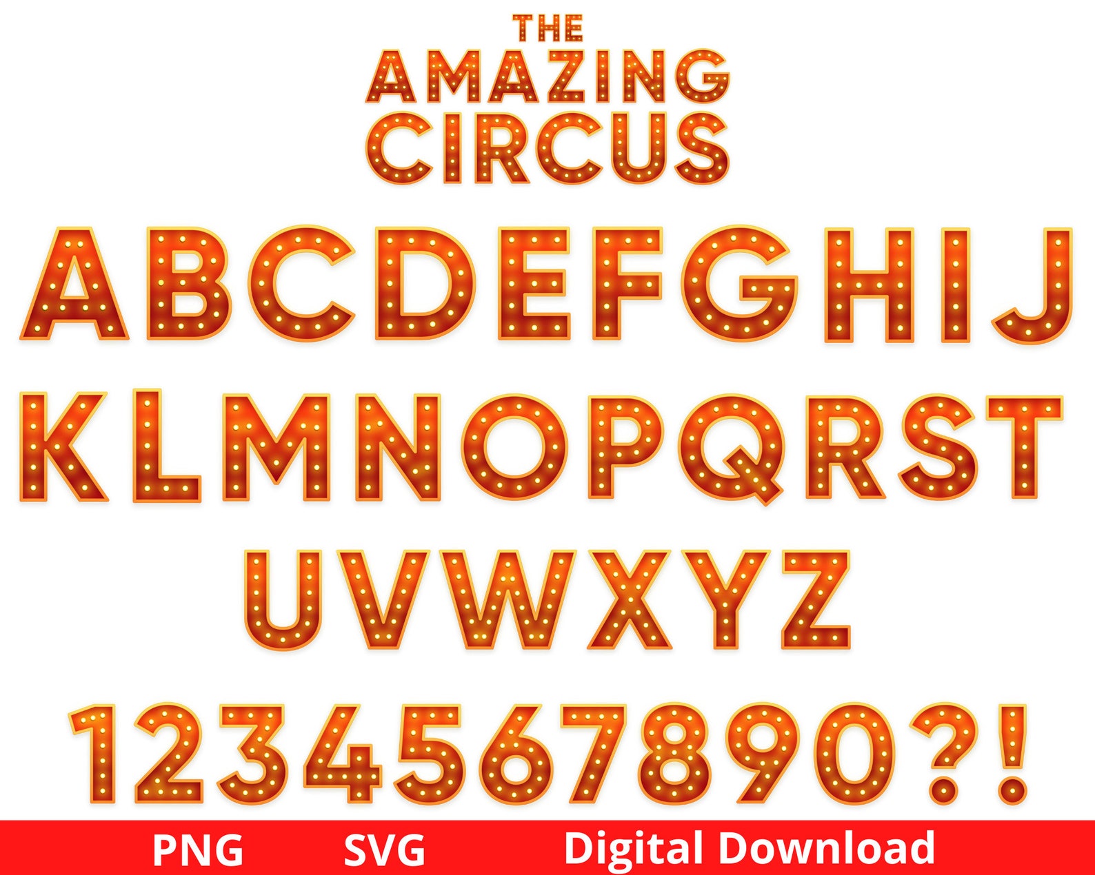 Circus Alphabet Clipart Alphabet Clipart Circus Letters - Etsy