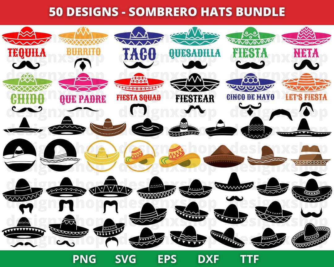 Mexican Sombrero SVG, Sombrero Clipart, Cinco De Mayo Svg, Mexican Svg ...