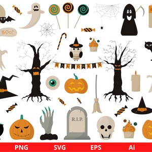 Halloween Clipart, Pumpkin Clipart, Ghost Clipart, Mystic Clipart ...