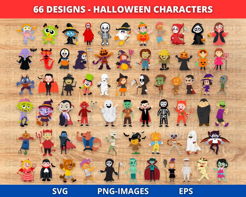 Halloween Kids Costume Clipart | Halloween Character Svg Bundle ...
