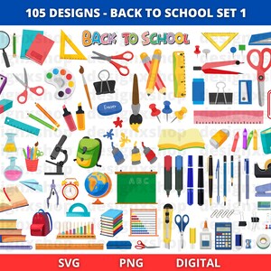 Back to School Mega Bundle, Back to School Clipart, School Clipart ...