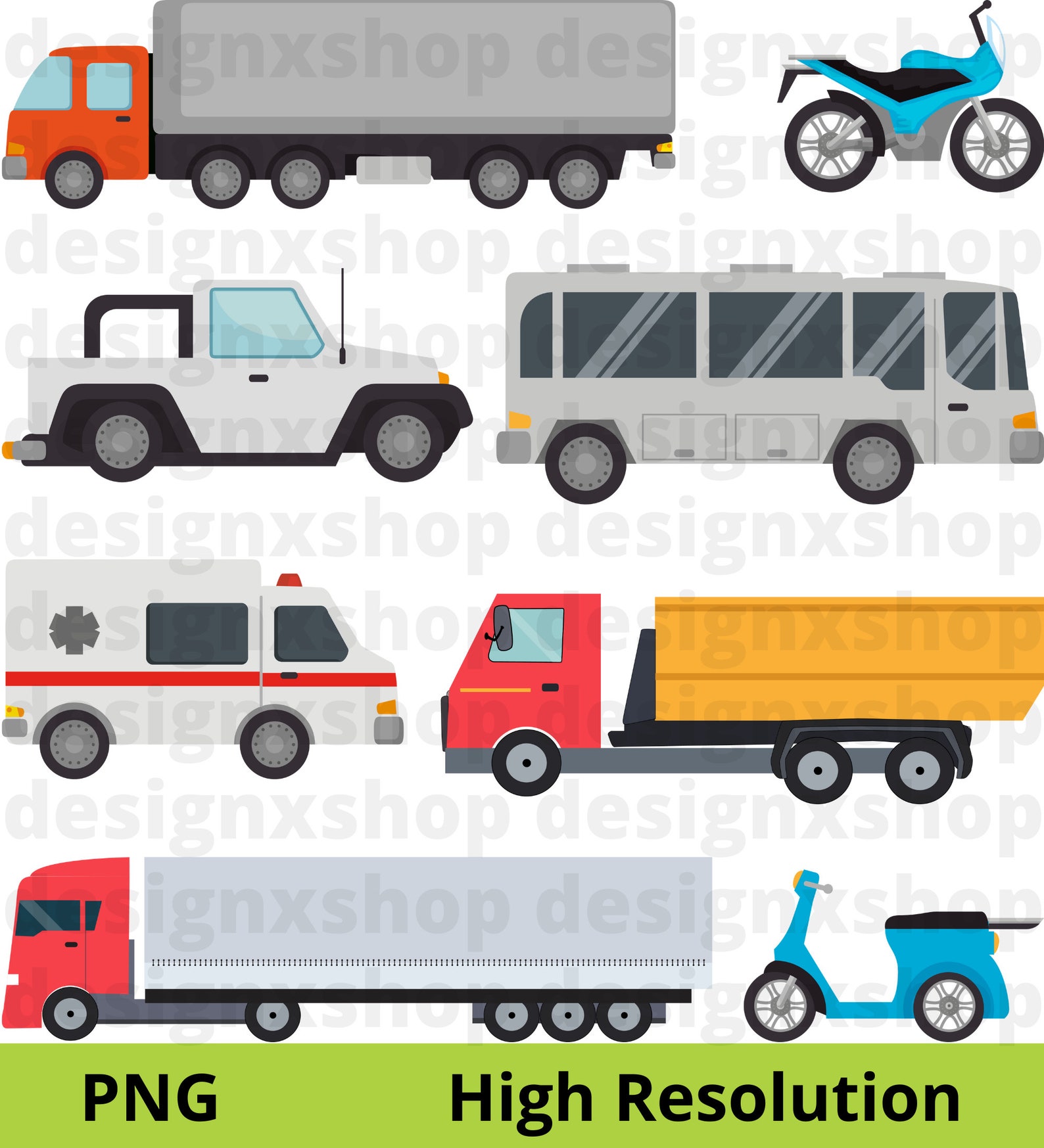 Logistic Vehicles Clipart Delivery Clipart Transportation - Etsy