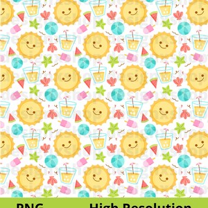 Summer Digital Paper Set | Beach Digital Paper | Fruits Digital Paper ...