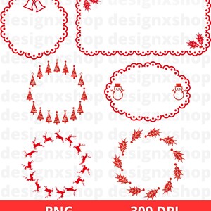 Christmas Frames & Borders SVG Clipart Bundle (digital Download) - Etsy