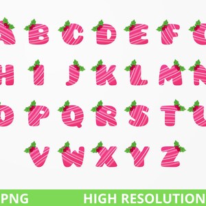 Christmas Alphabet Clipart Bundle, Sublimation & Design, Candy Cane ...