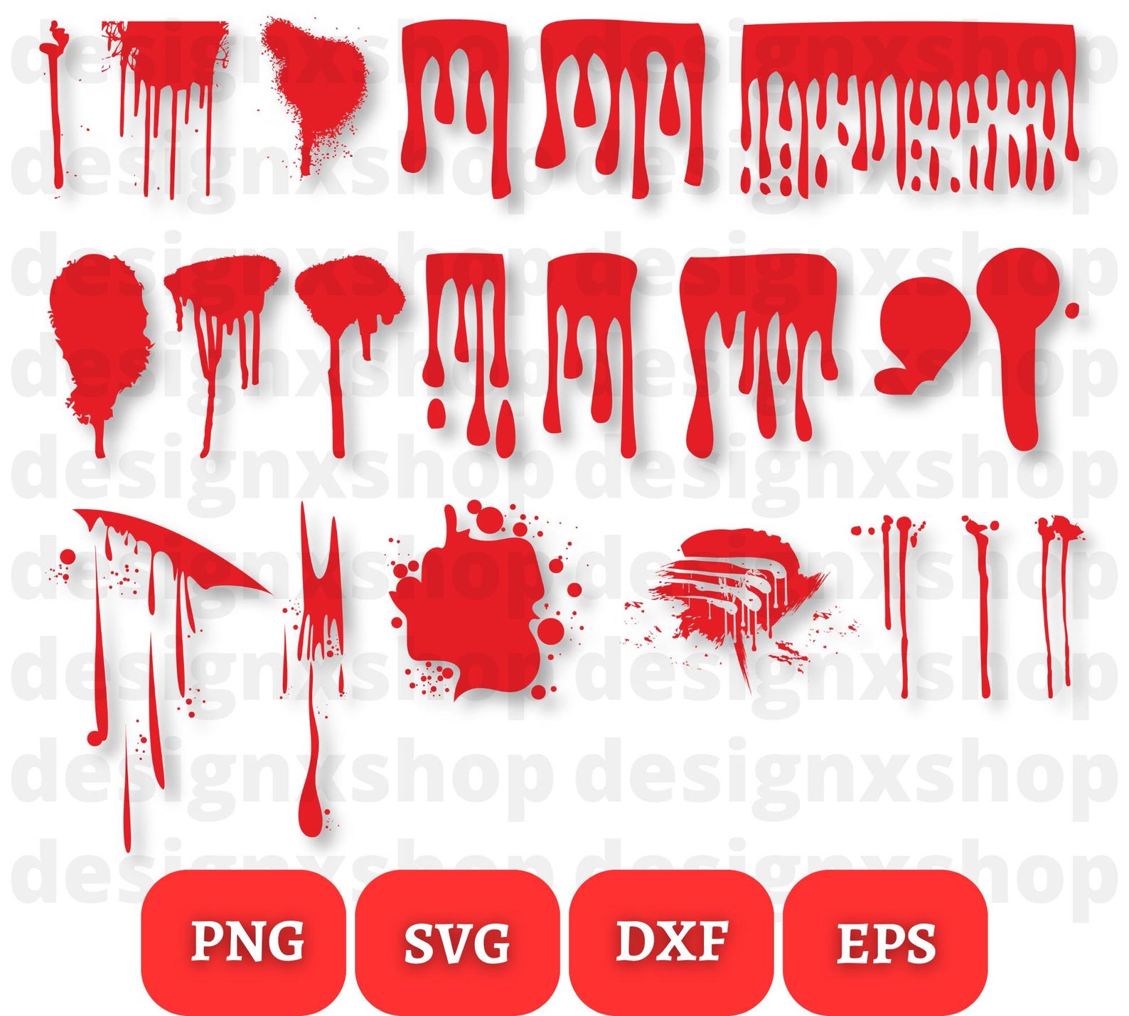Blood Drips SVG PNG Mega Bundle, Dripping Blood SVG, Blood Svg ...