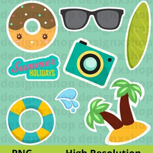 Summer Stickers SVG Bundle | Summer Clipart | Seasonal Clipart | Summer ...