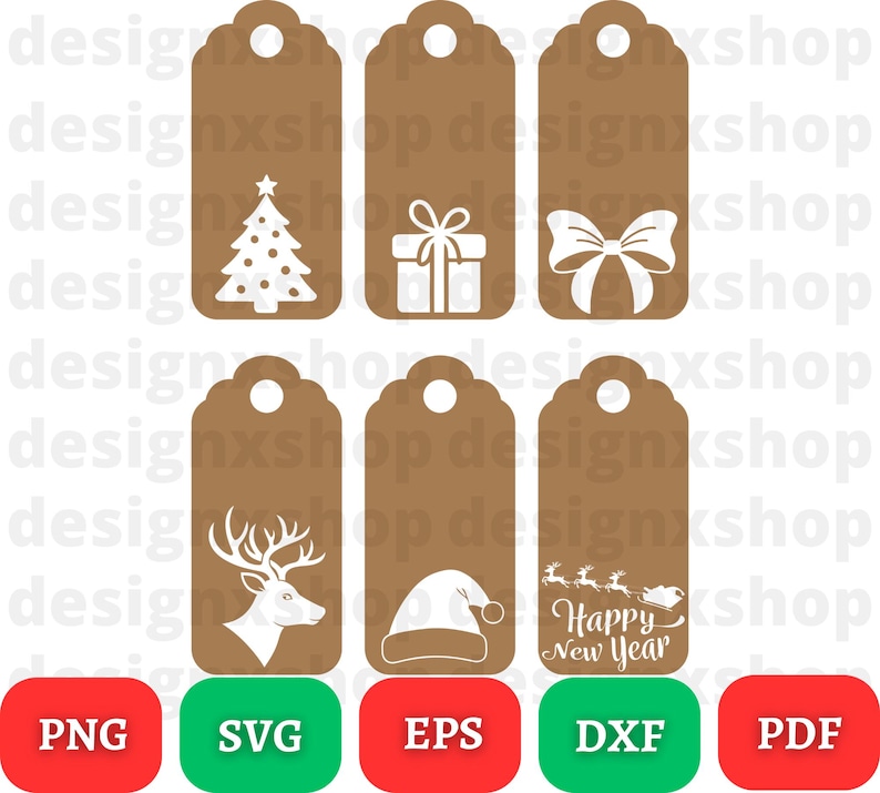 Christmas Gift Tags SVG Bundle – Laser Cut Files, Gift Tag SVG, Label ...