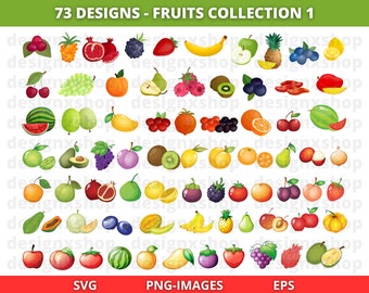 Fruits Clipart, Summer Fruits, Fruit SVG Bundle, Tropical Fruits ...