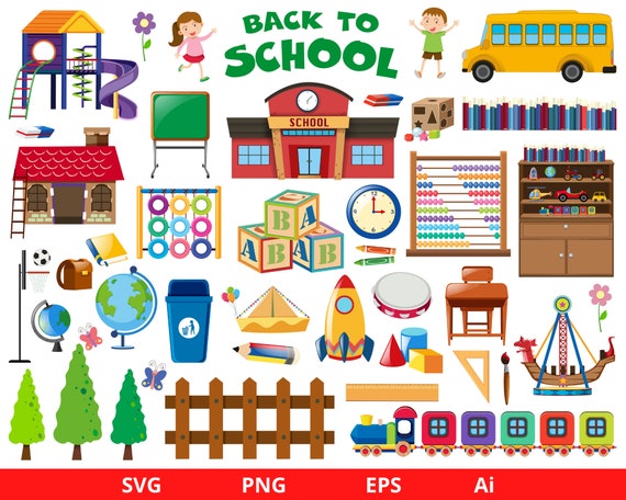 Back to School Clipart School Clipart School Kids Clipart - Etsy