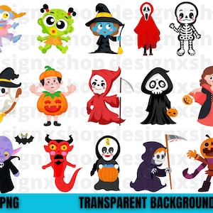 Halloween Kids Costume Clipart | Halloween Character Svg Bundle ...