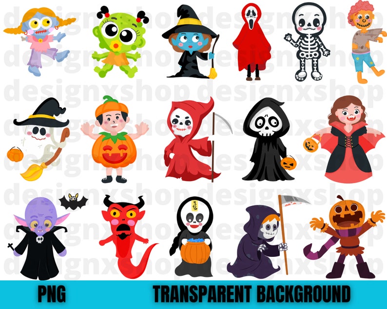 Halloween Kids Costume Clipart | Halloween Character Svg Bundle ...