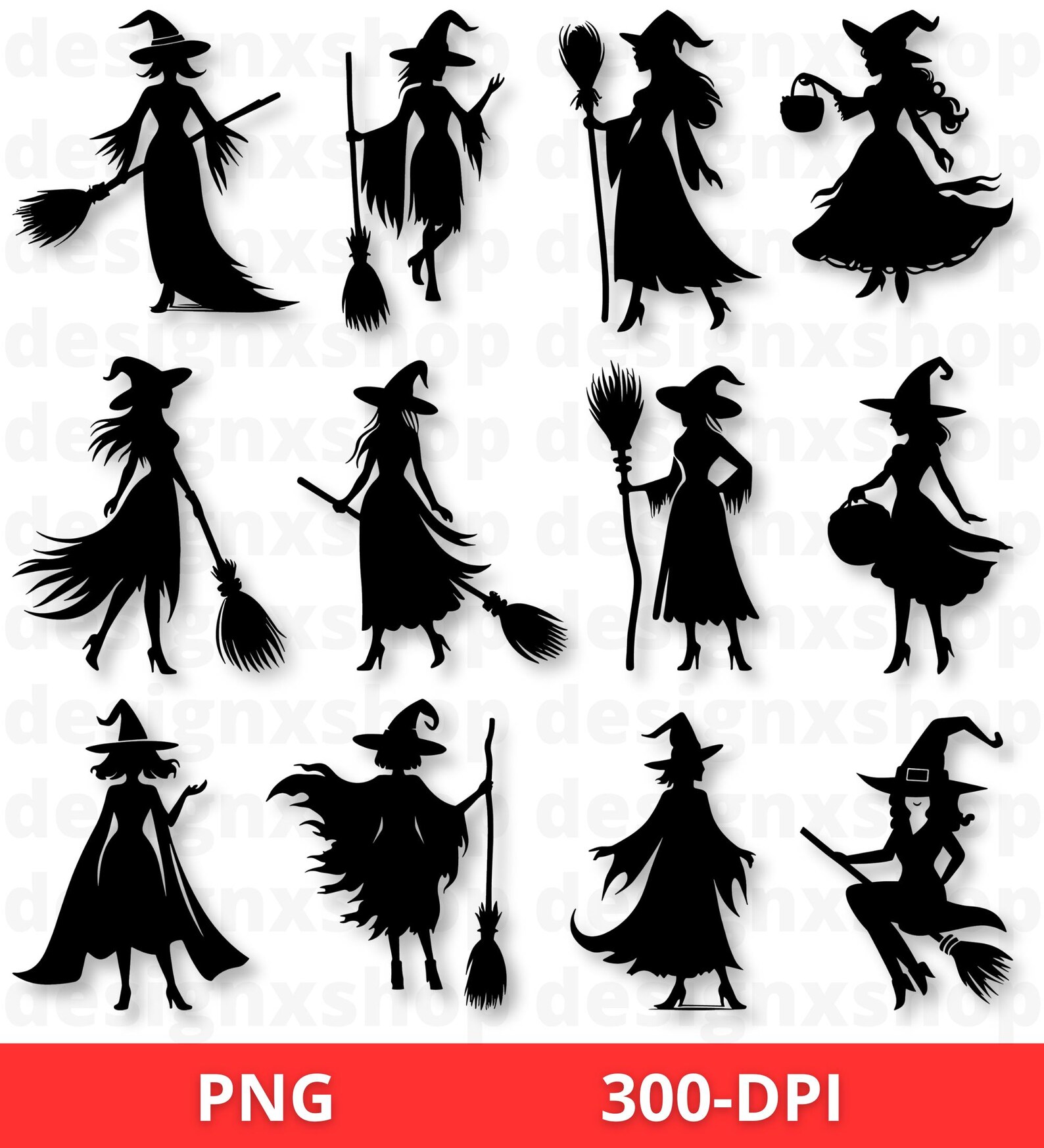 Witch SVG Bundle: Halloween Clipart, Witchcraft Silhouette (70 Designs ...