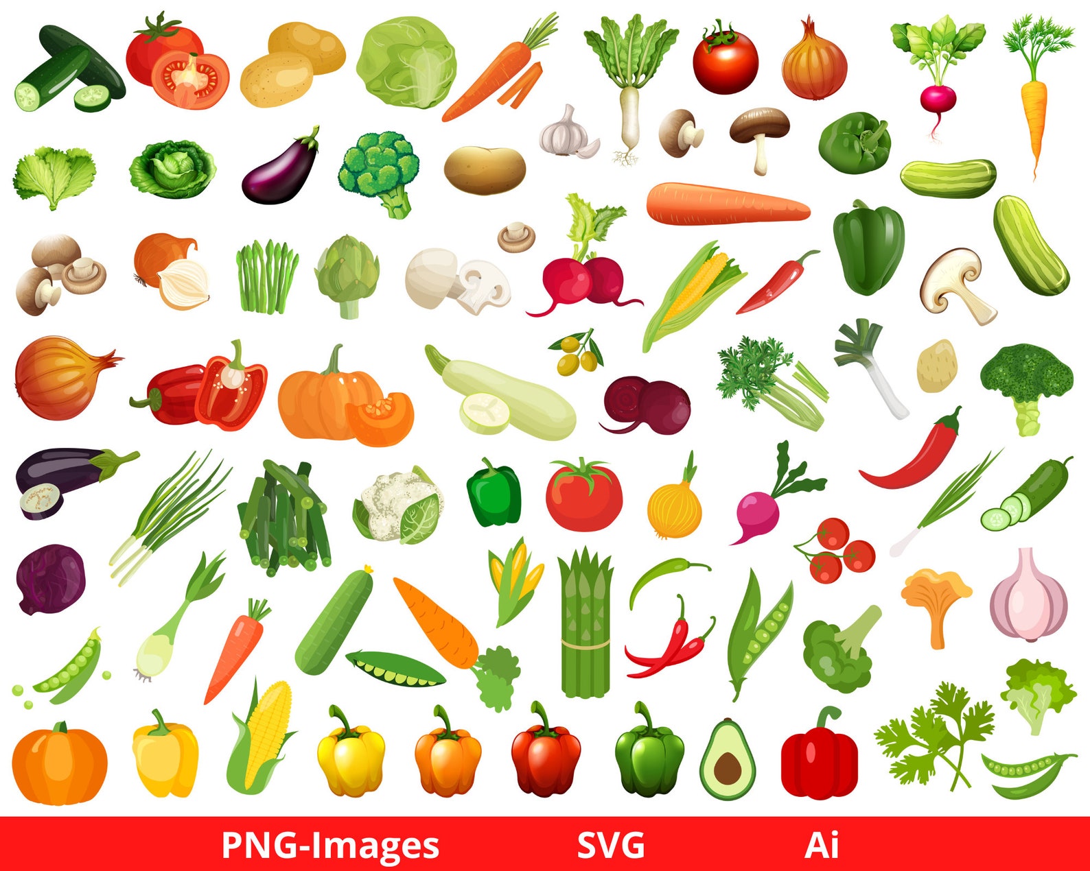 Vegetables Clipart Veggie Clipart Vegetable Clipart Food - Etsy