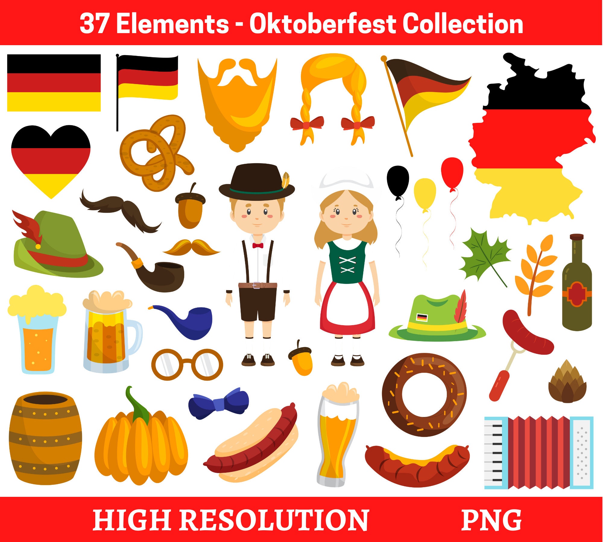Oktoberfest Clipart Germany Clipart German Flag SVG - Etsy