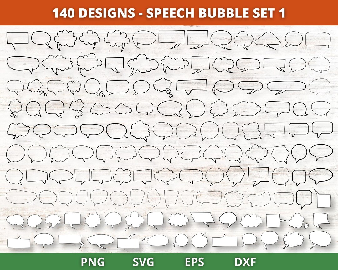 Speech Bubble SVG Bundle, Speech Bubble Outline SVG, Bubble Frame SVG ...