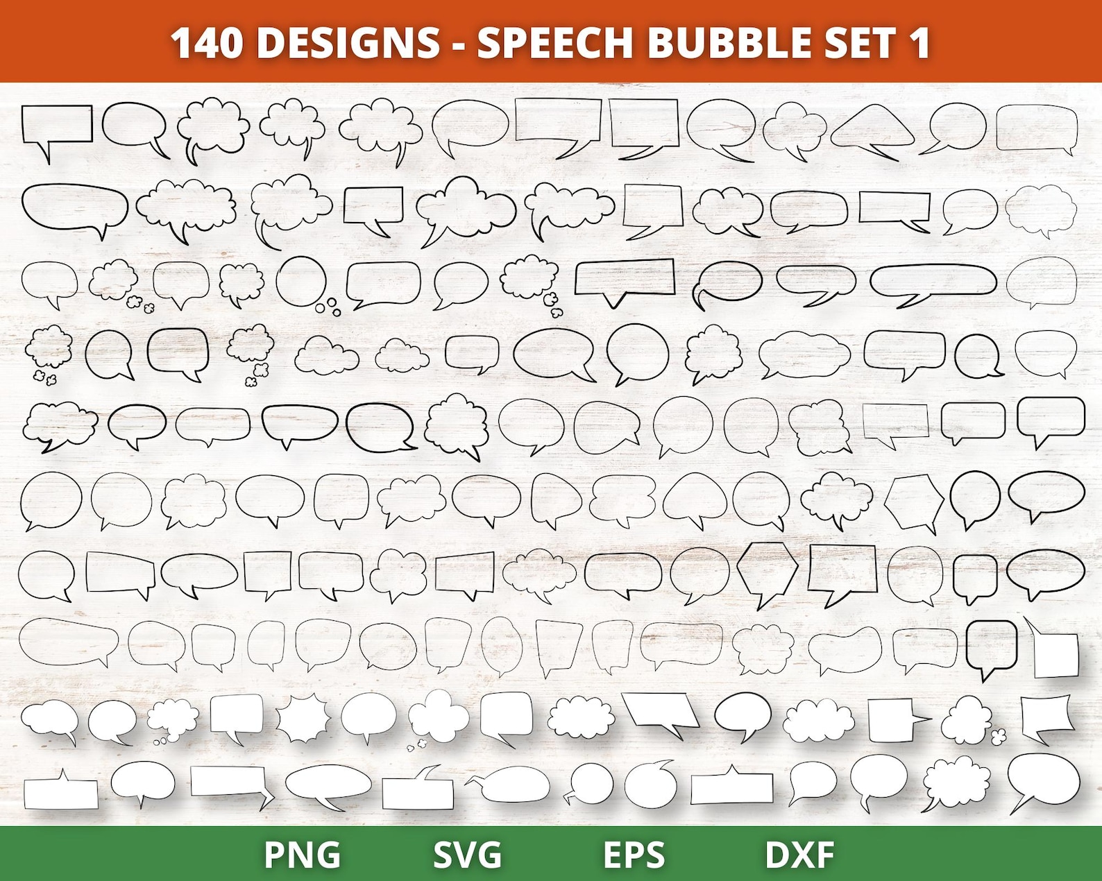 Speech Bubble SVG Bundle, Speech Bubble Outline SVG, Bubble Frame SVG ...