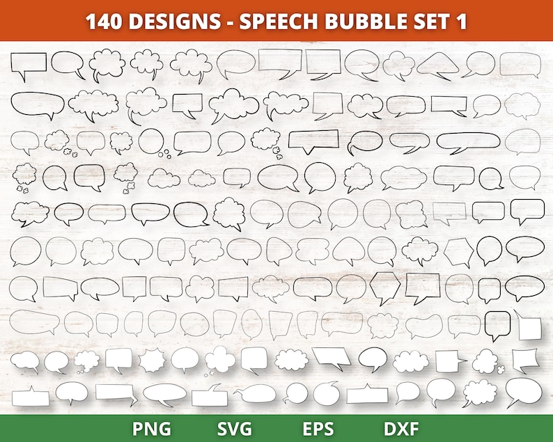 Speech Bubble SVG Bundle, Speech Bubble Outline SVG, Bubble Frame SVG ...