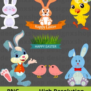 Easter Clipart, Easter Eggs Clipart, Easter Day Clipart, Bunny Clipart ...