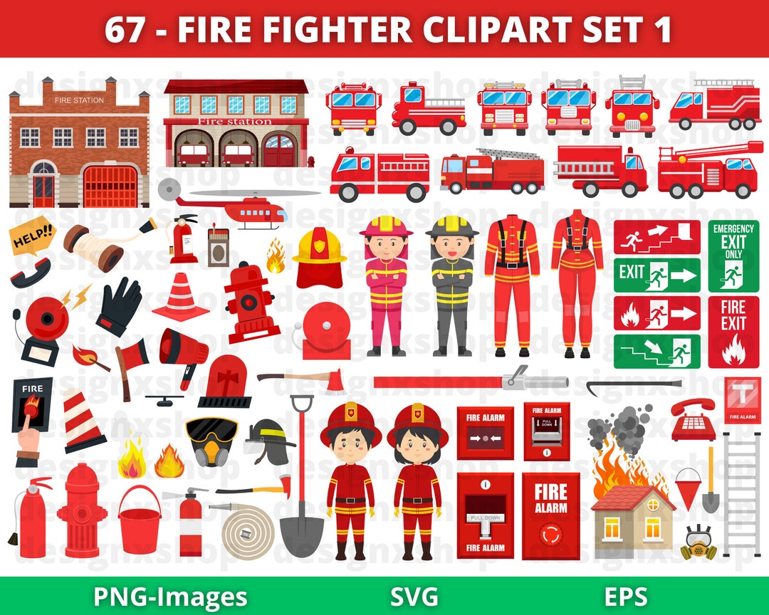 Firefighter Clipart, Fire Truck Svg, Fire Fighter Svg, Firefighter Boys ...
