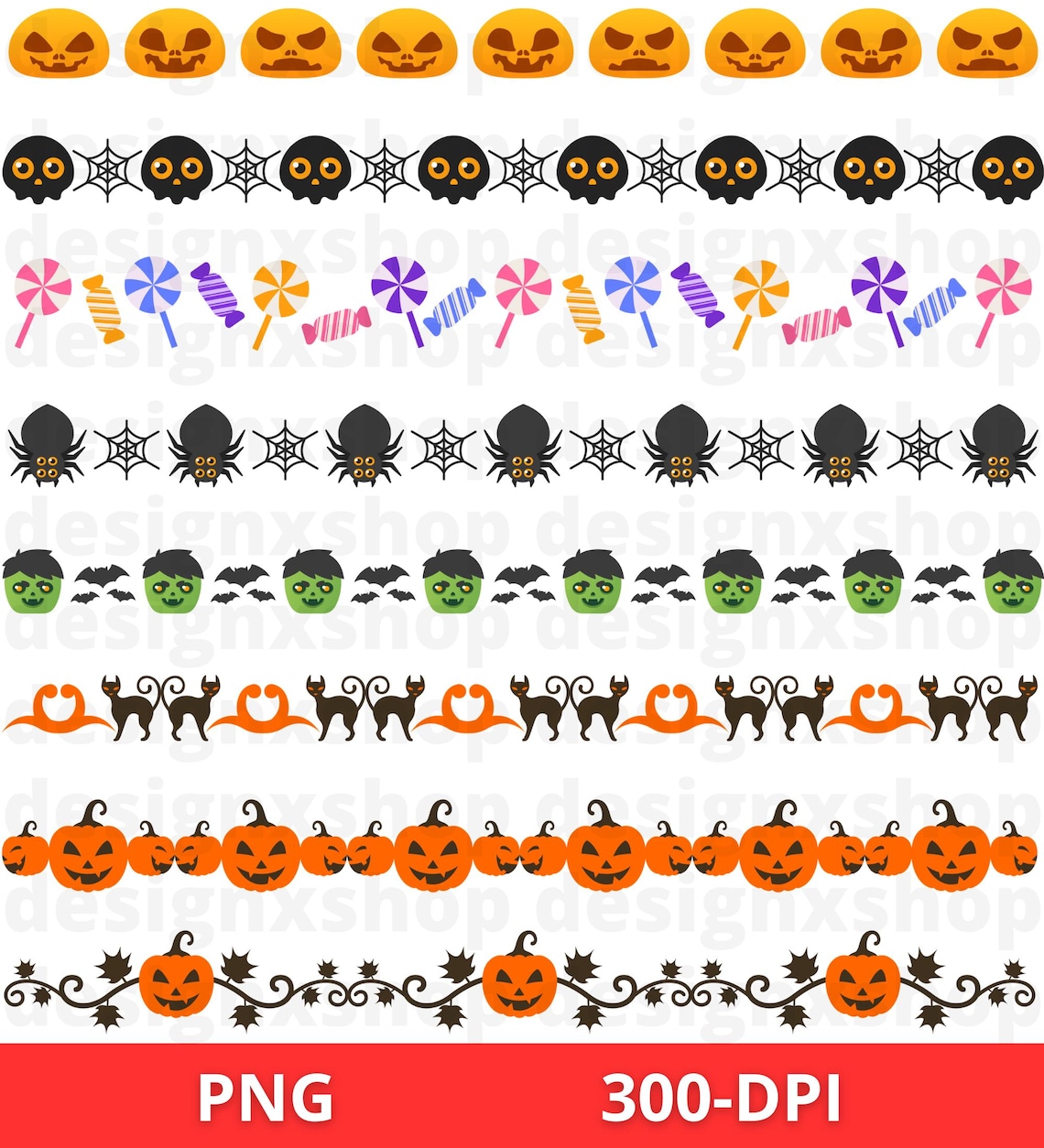 Halloween Borders Clipart, Halloween Borders SVG, Halloween Digital ...