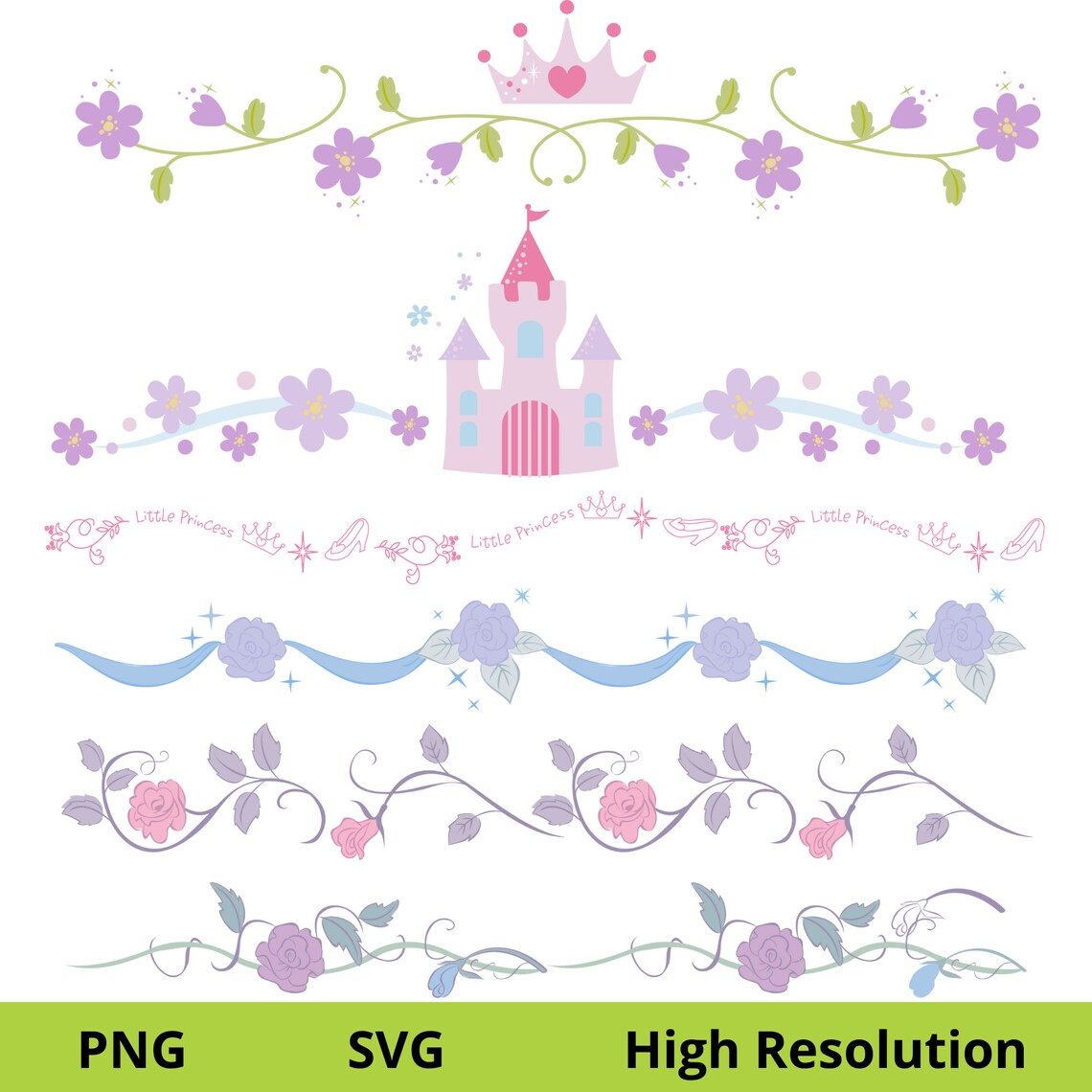Princess Clipart Décor Clipart Frame Clipart Divider | Etsy Canada