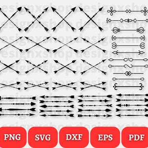 Decorative Elements SVG Bundle: Dividers, Arrows, Ornaments, Borders ...