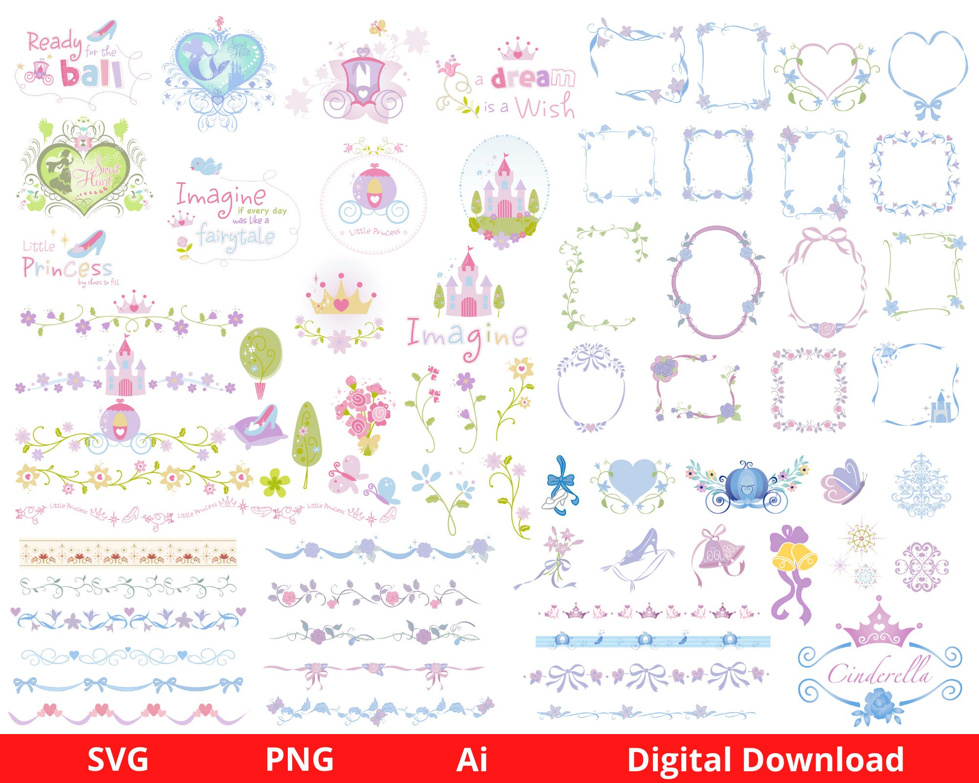 Princess Clipart Décor Clipart Frame Clipart Divider - Etsy Canada