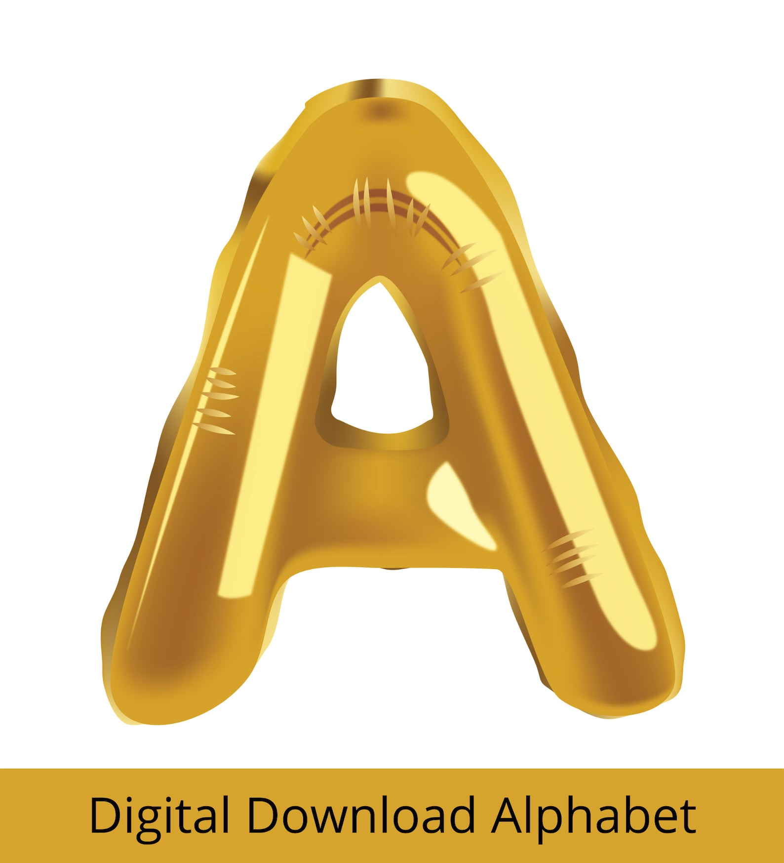 Golden Balloon Alphabet Clipart Gold Foil Balloons Letters - Etsy