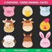 Farm Animal Faces Clipart, Animal Faces, Farm Animal Clipart, Farm Face ...