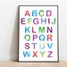 Alphabet Print, Alphabet Poster, Watercolor Alphabet, Rainbow Alphabet ...