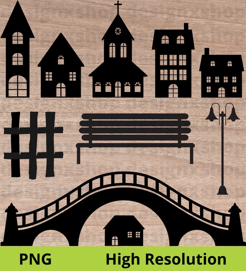 Christmas Village SVG, Christmas Village Clipart, Christmas Svg, Santa ...