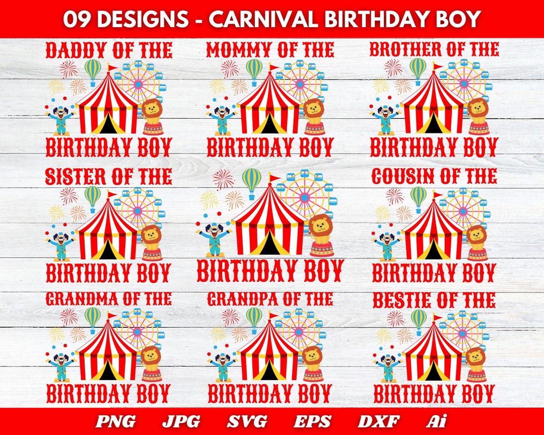 Carnival Birthday Svg, Circus Birthday Svg, Carnival Birthday Boy Shirt ...
