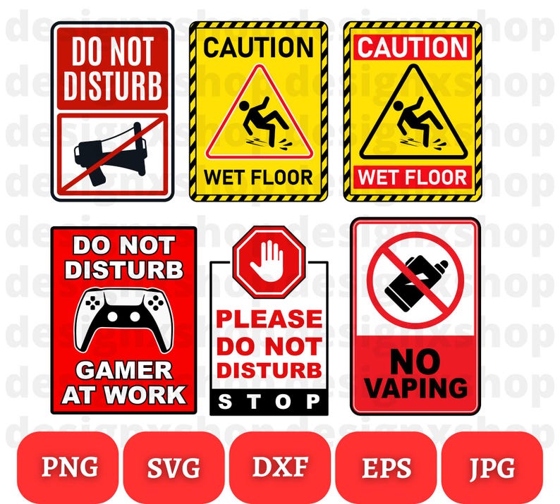 Caution Sign SVG Bundle, Caution Sign Svg, Danger Sign Clipart, Warning ...
