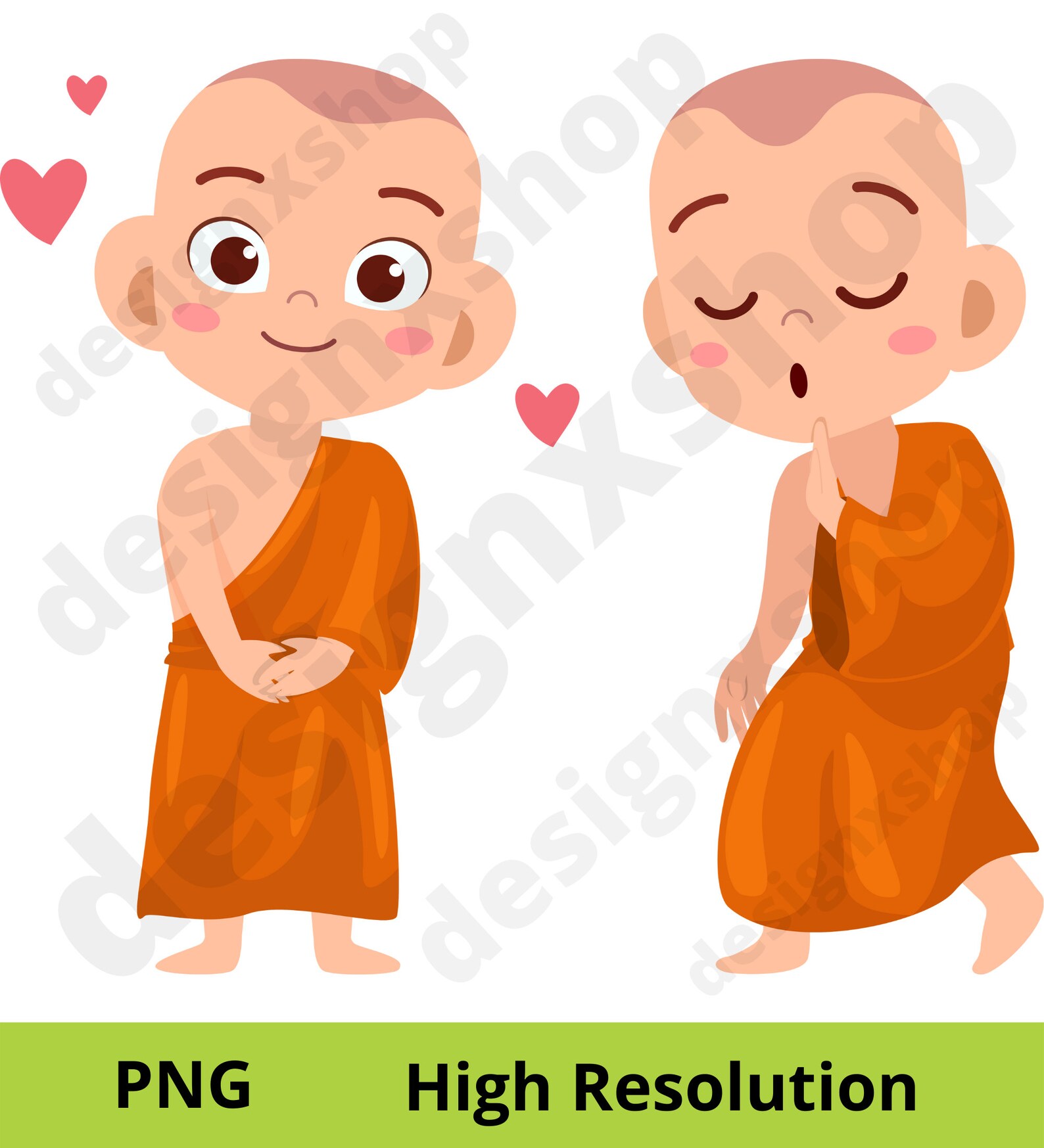 Cute Monk Clipart Monk Clipart Monk Meditate Clipart Thai | Etsy
