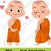 Cute Monk Clipart, Monk Clipart, Monk Meditate Clipart, Character ...