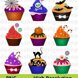 Halloween Candy Clipart Bundle | Spooky Cupcakes, Lollipops, Sweets ...