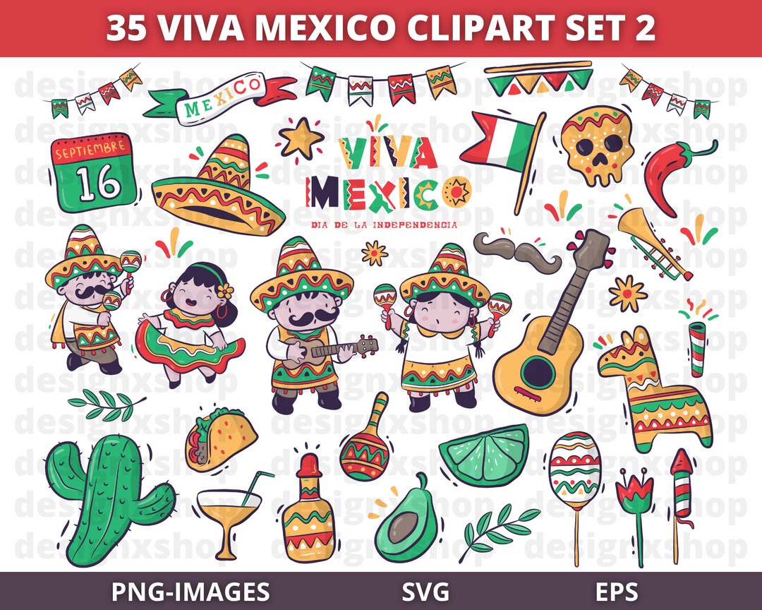 Viva Mexico Clipart, Fiesta Clipart, Mexican Clipart, Cinco De Mayo ...