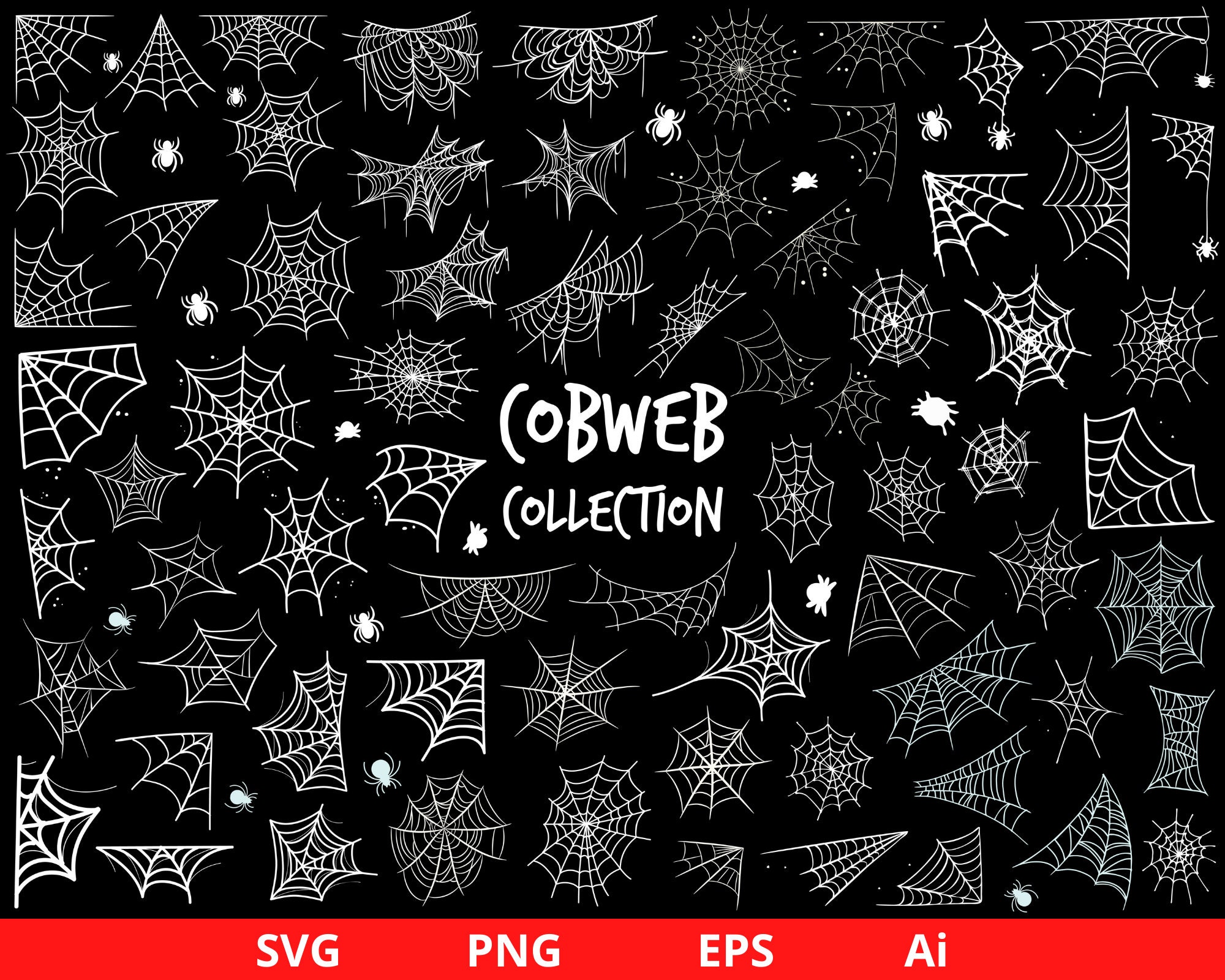Halloween Cobweb Clipart Spider Web SVG Bundle Cobweb Svg - Etsy