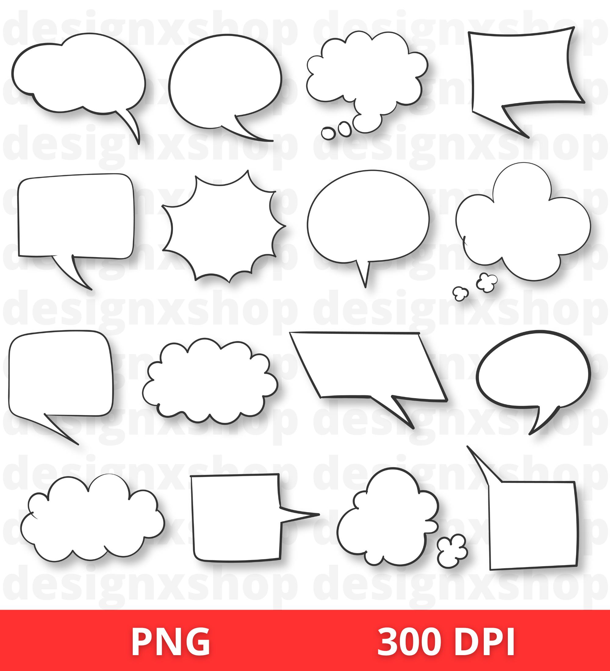 Speech Bubble SVG Bundle, Speech Bubble Outline SVG, Bubble Frame SVG ...