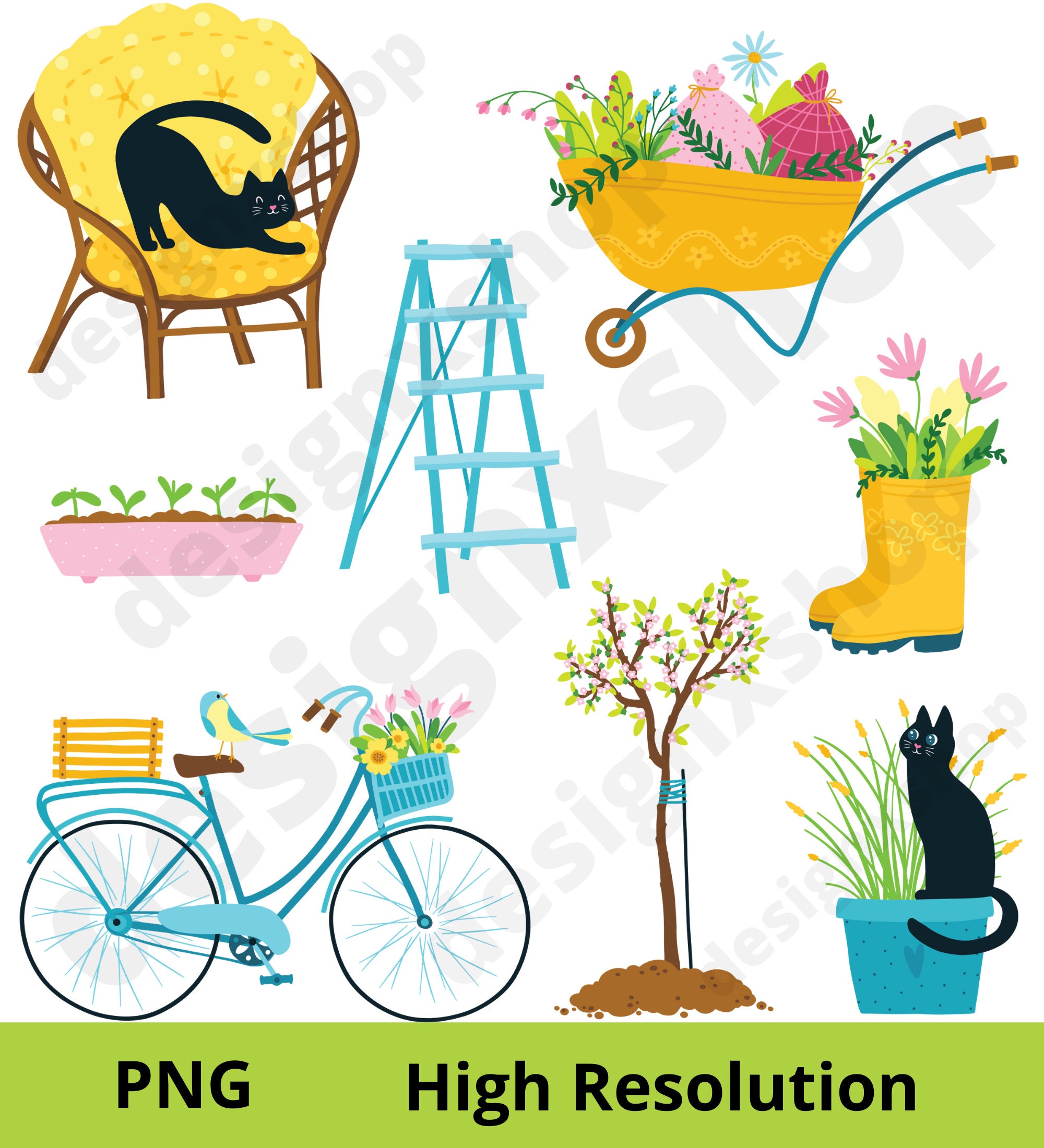 GARDEN Clipart Spring Clipart Flowers Graphics SVG - Etsy Australia